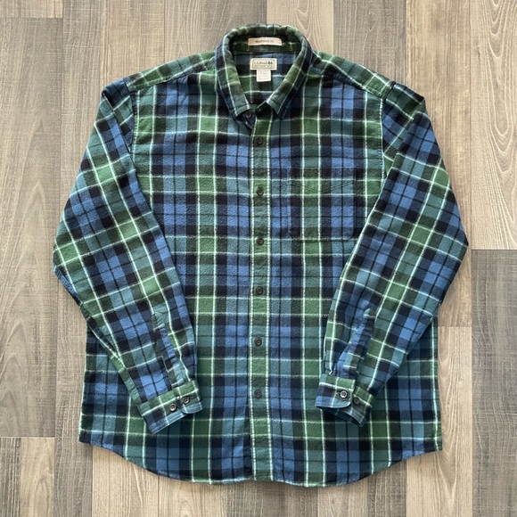 L.L. Bean | Shirts | Ll Bean Scotch Plaid Flannel Shirt2286blue Green ...